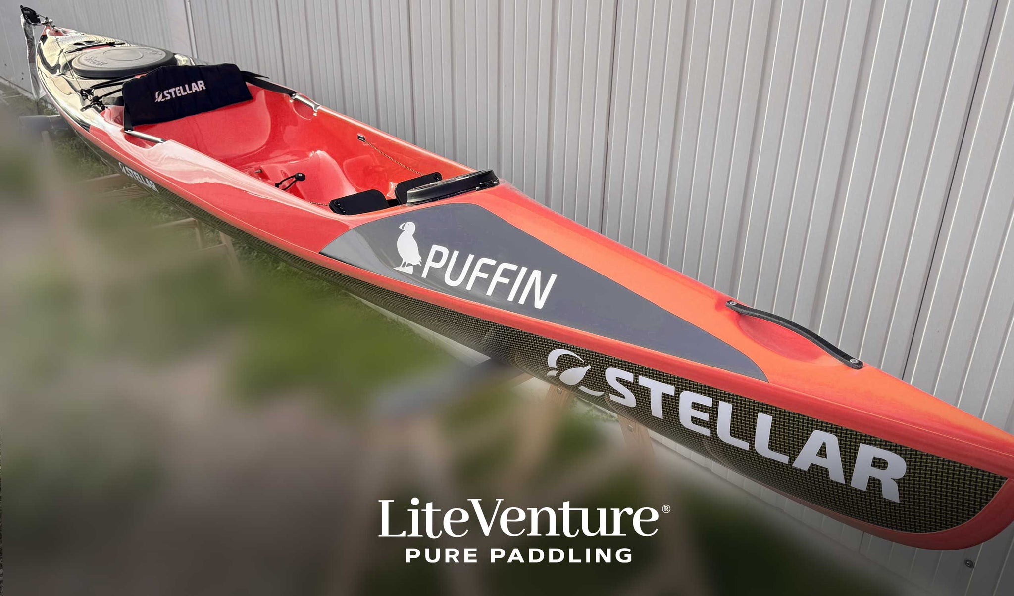 Leichtes Sit on Top Kajak Stellar S14S Puffin, Grau/Orange