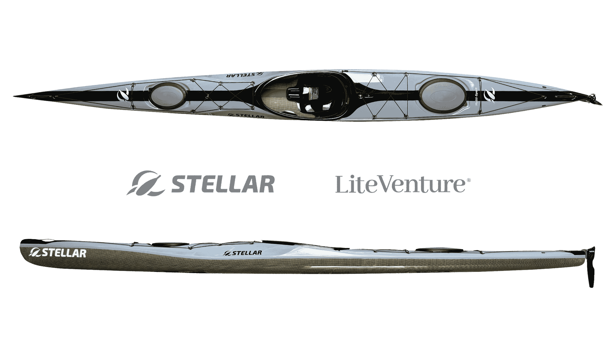 Lightweight & fast kayak: Stellar S18 R Marathonracer, grey/black