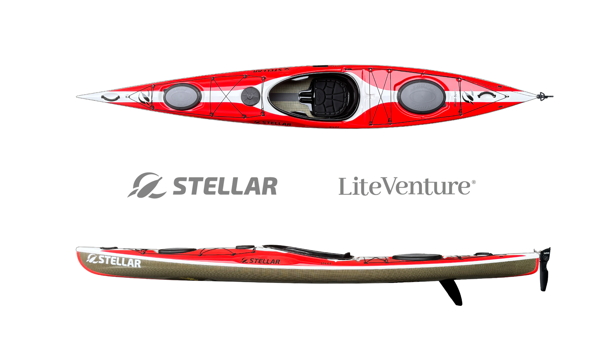 Lightweight leisure kayak Stellar S14, red/white