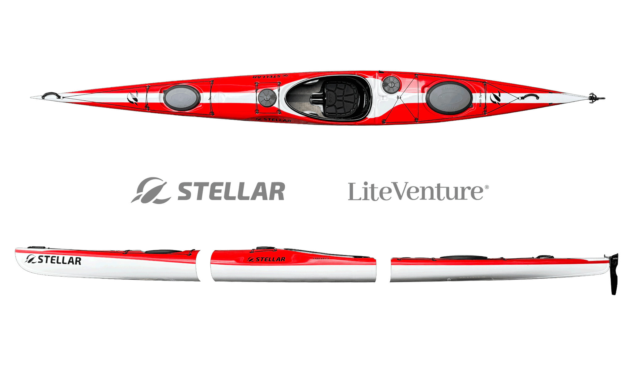 Stellar S18 Exp G2: divisible, lightweight touring kayak configured as ...